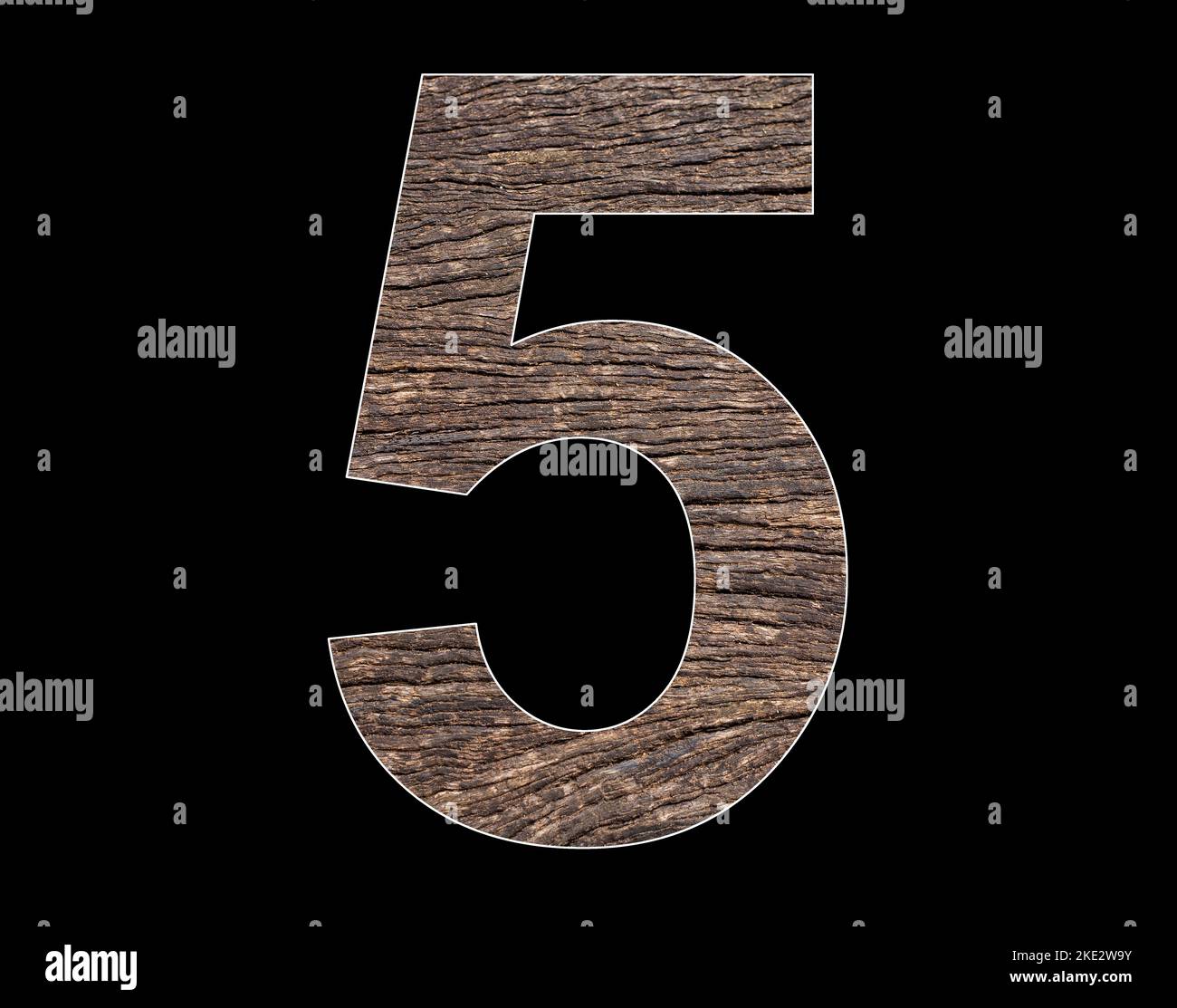 Number five (5) - Rustic tree bark texture Stock Photo - Alamy
