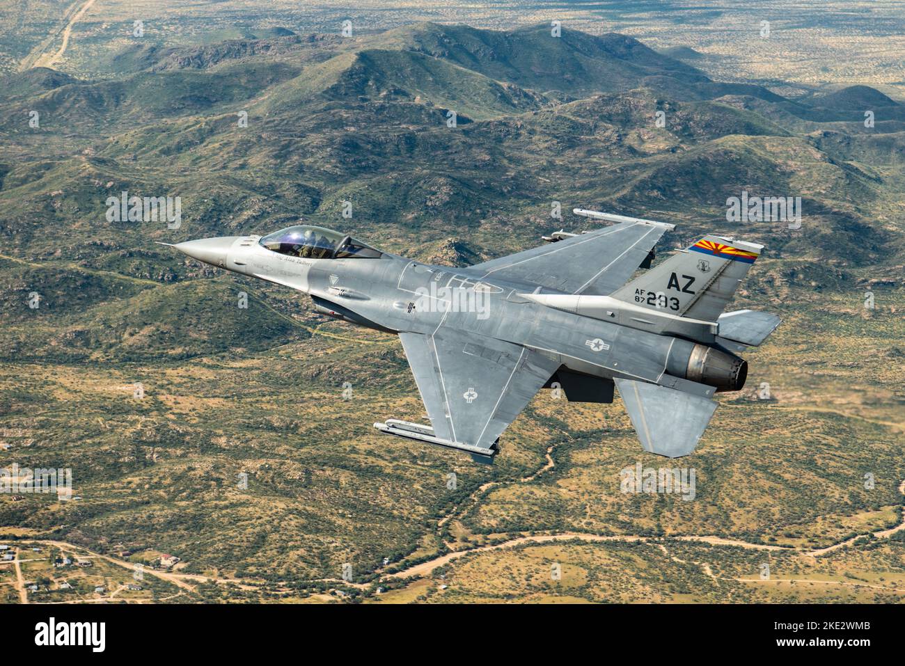 An F-16 assigned to the 162nd Wing, Morris Air National Guard Base ...