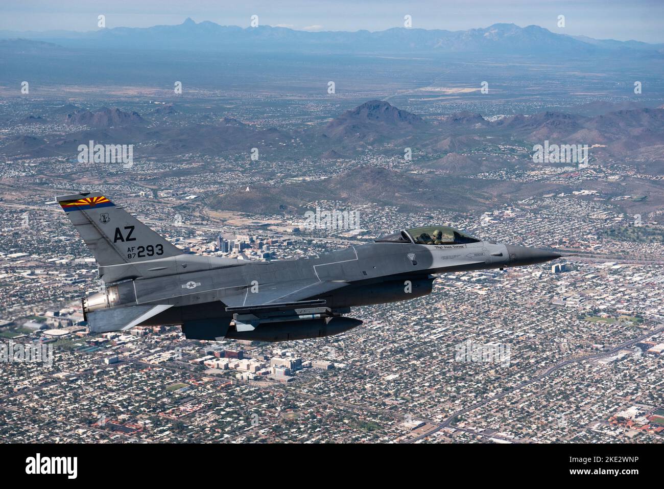 An F-16 assigned to the 162nd Wing, Morris Air National Guard Base ...
