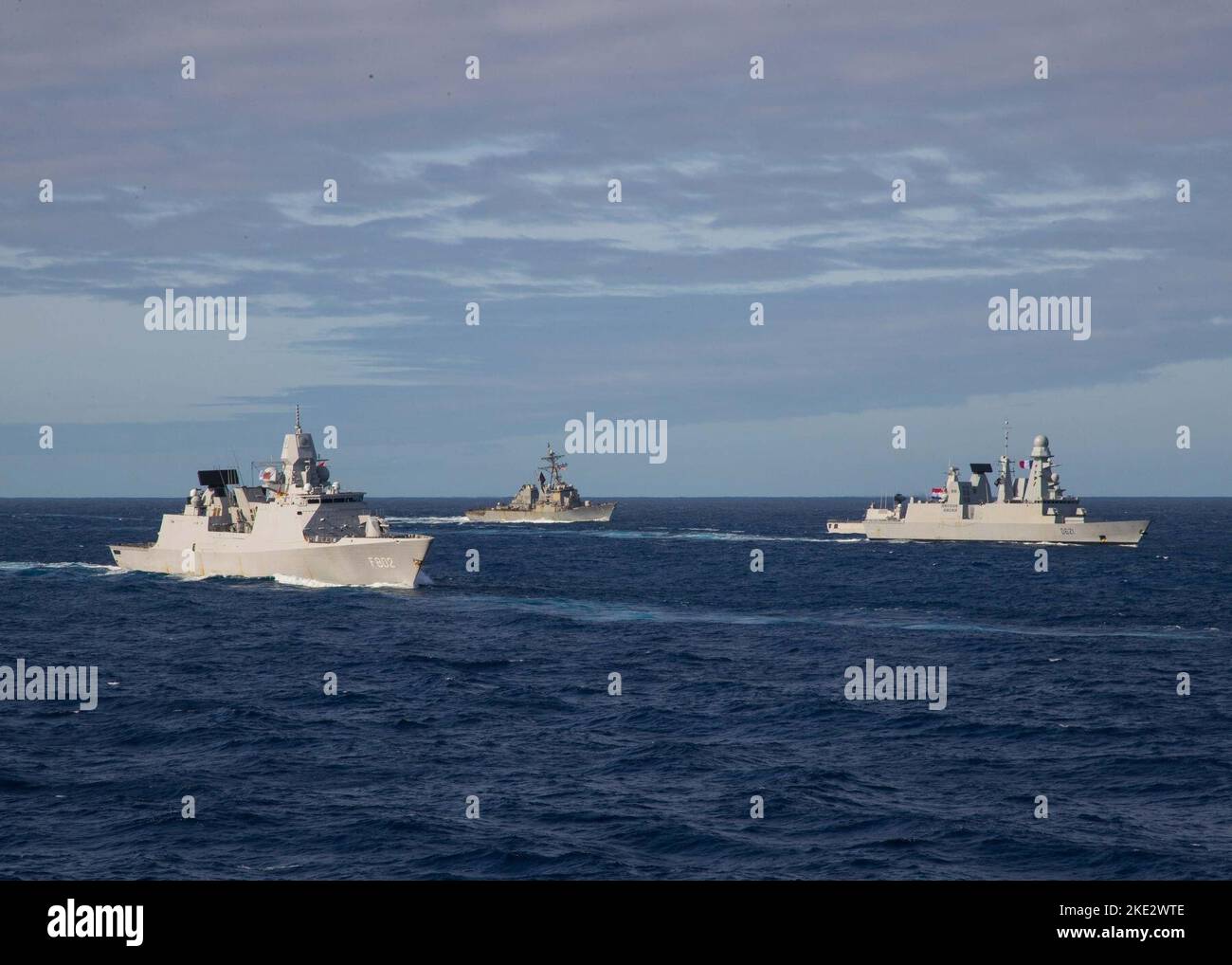 The Dutch Frigate HNLMS De Zeven Provincien (F 802), the Arleigh Burke-class guided-missile ...
