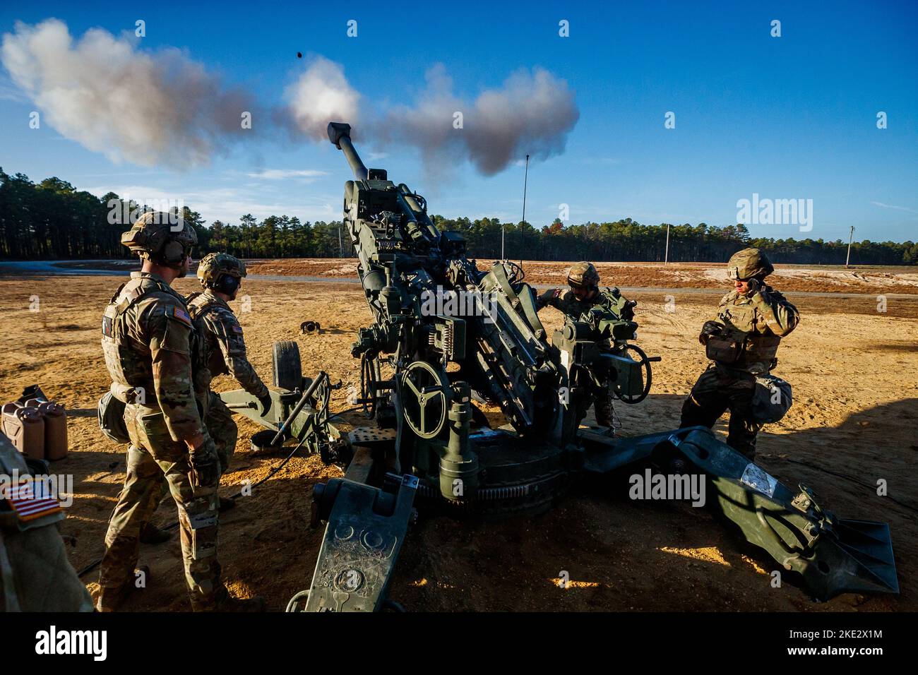 U.S. Army Soldiers with the New Jersey National Guard’s Charlie Battery, 3-112th Field Artillery ...