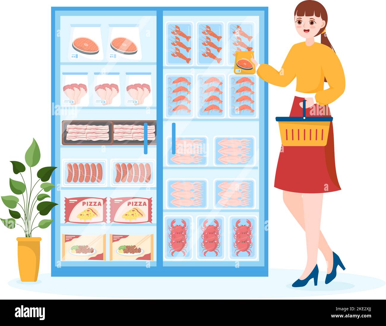 Frozen Food Store with Products Vacuumed using Foil and Pouch Packaging ...