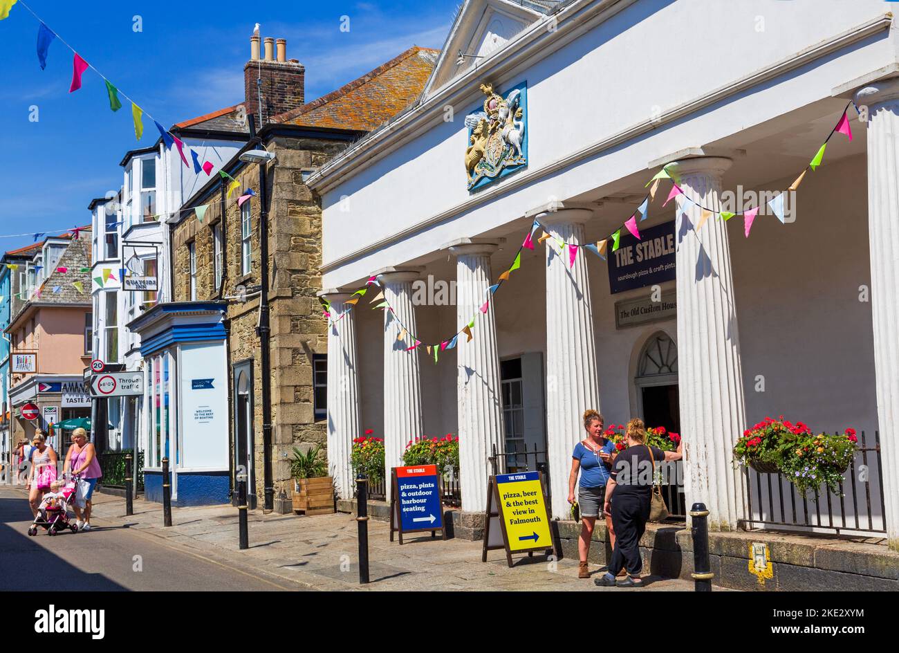 Falmouth cornwall street shops hi-res stock photography and images - Alamy