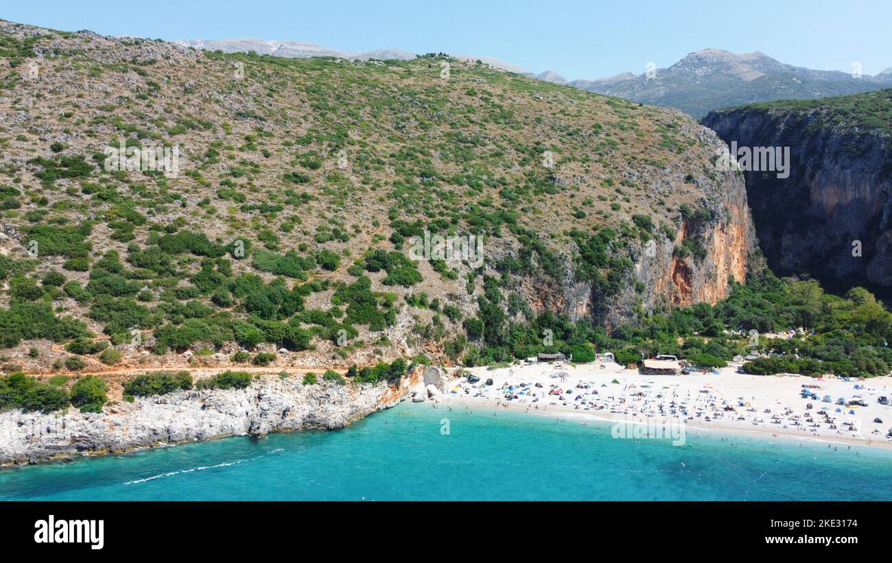Gjipe Beach - Albanian Riviera [Drone] Stock Photo - Alamy