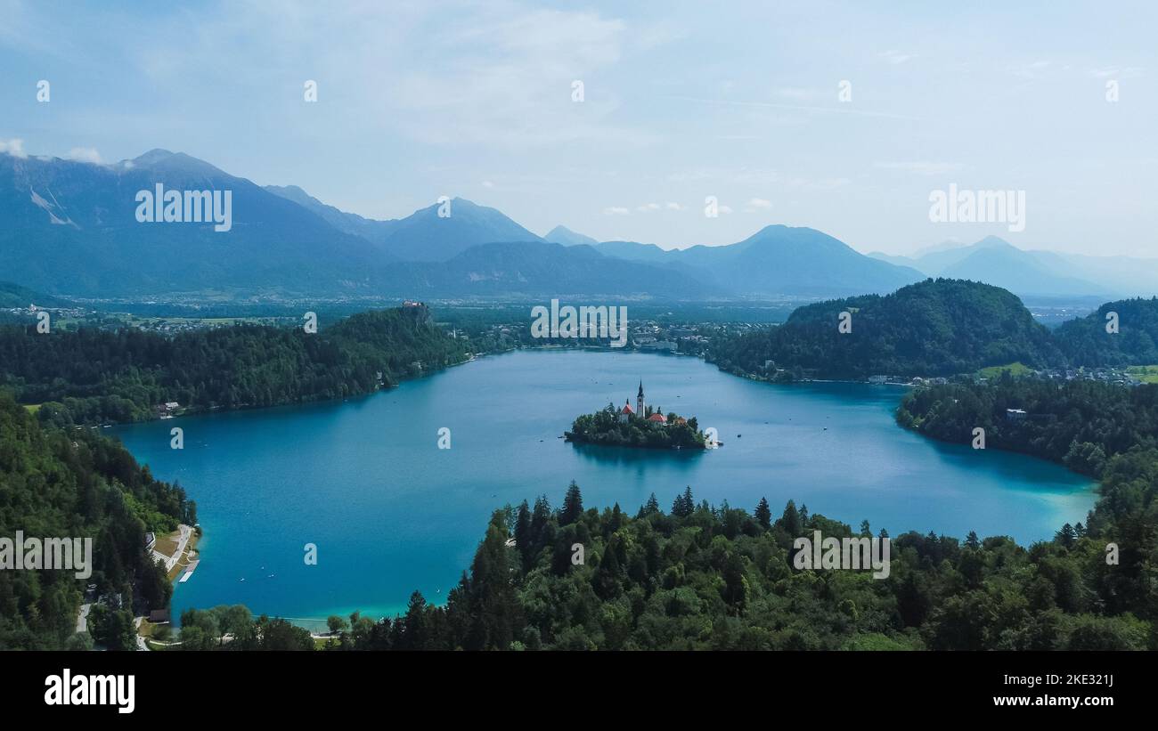 Lake Bled - Slovenia [Drone] Stock Photo - Alamy