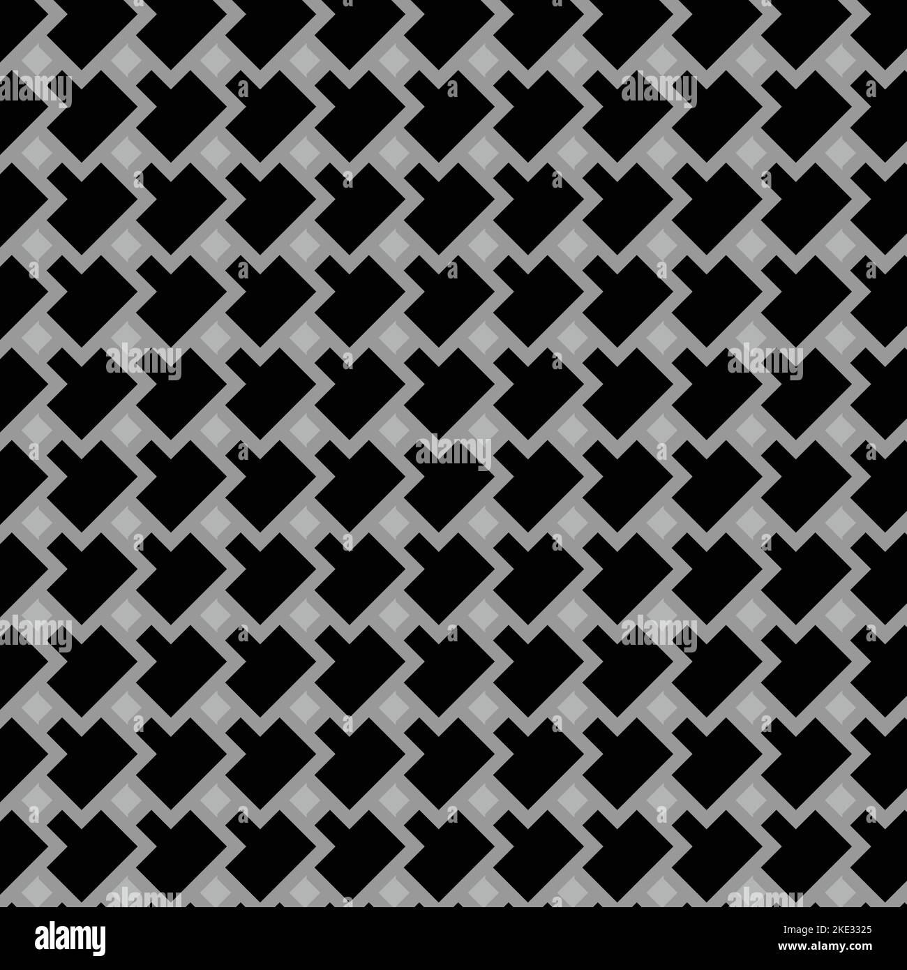 Vector Seamless Geometric Pattern In Grey And Black Colors With Intersecting Squares For