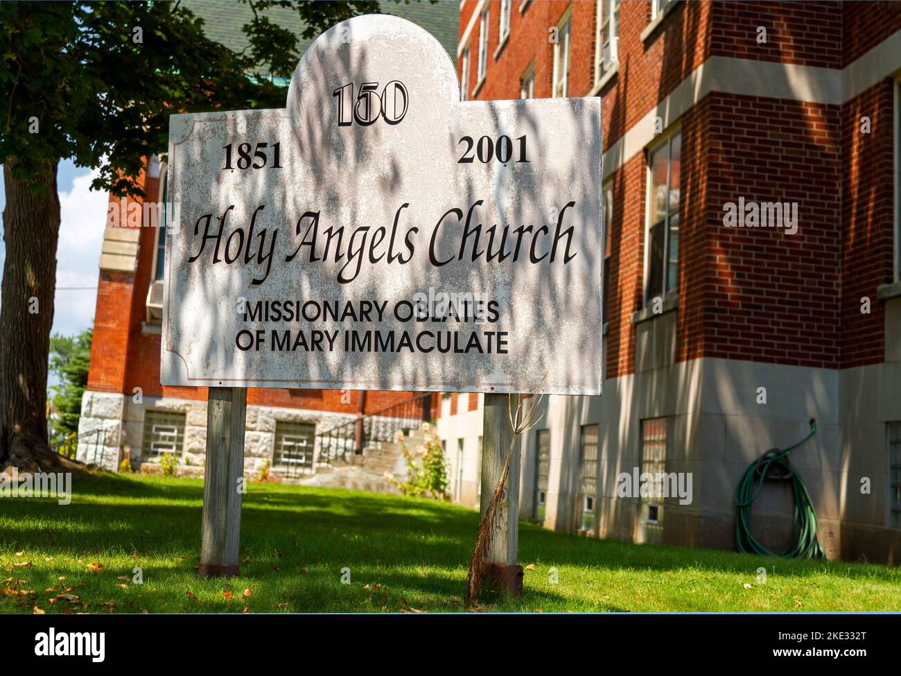 Outdoor signage for Holy Angels, a Roman Catholic church in Buffalo ...