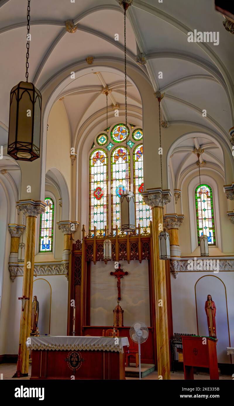 The interior of Holy Angels Church, a Roman Catholic Church with a rich ...