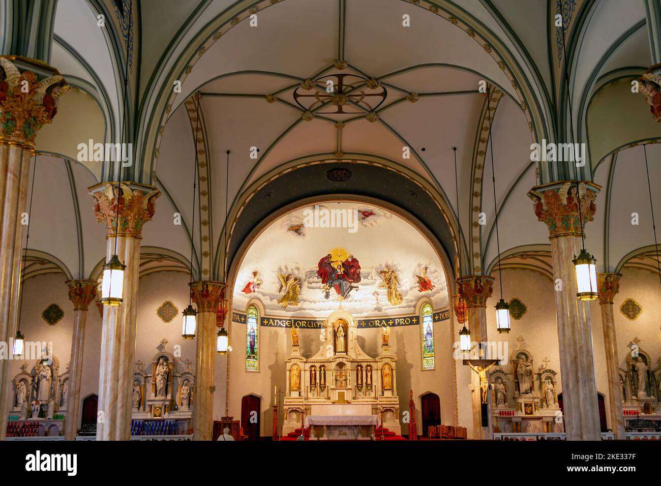 Interior view of Holy Angel's Catholic Church in Buffalo New York in ...