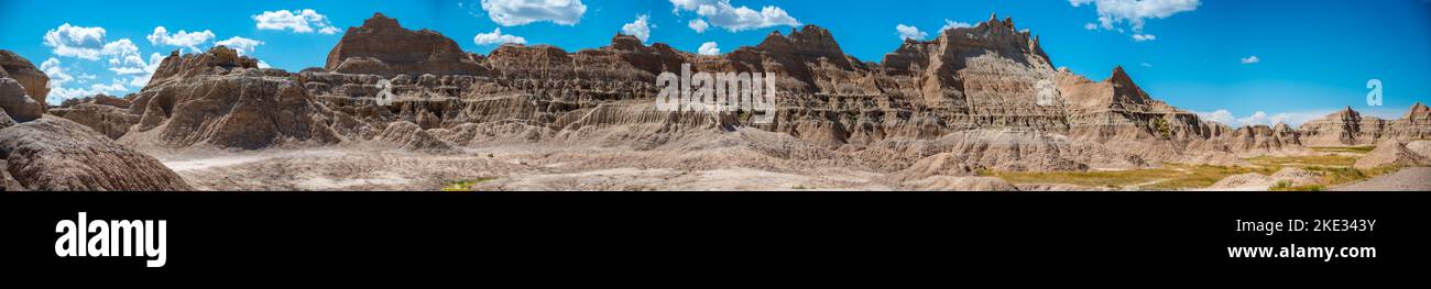 Panoramic HDR skyline of Badlands National Park in South Dakota, USA ...