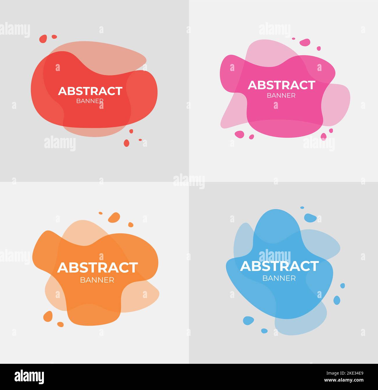 Abstract modern colorful frame liquid shape, set of modern fluid ...