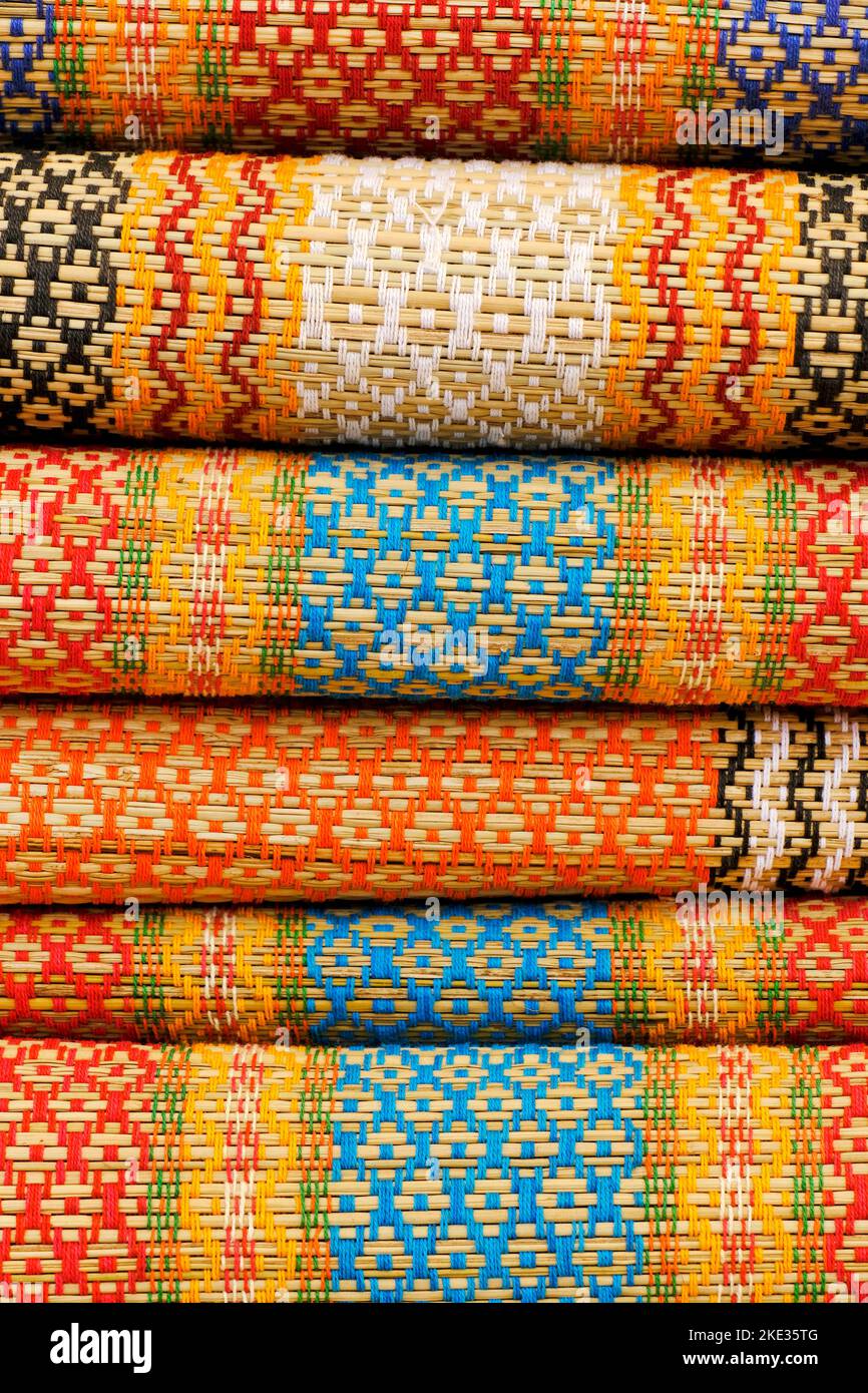 Pallet of vivid and colorful Indian fabric, India textile Stock Photo ...