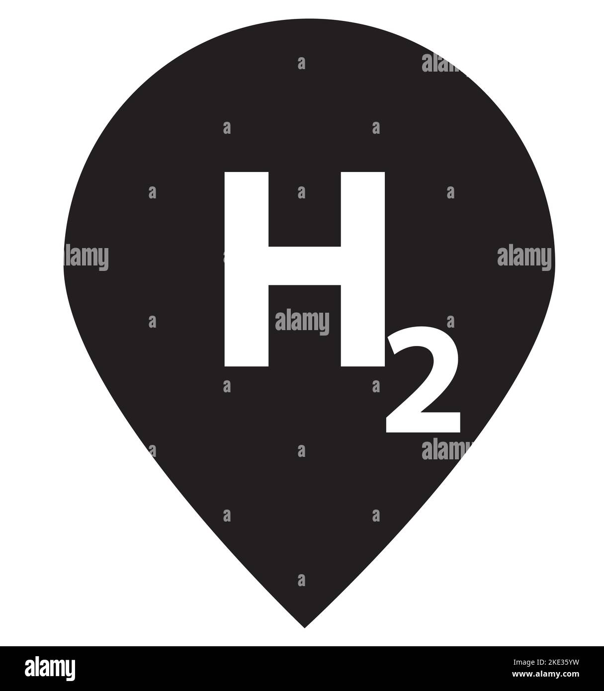 hydrogen icon with pin marker on white background. hydrogen logo. flat ...