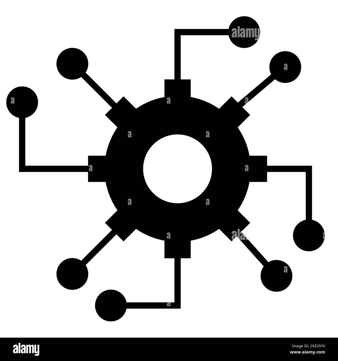 Automated System Icon On White Background Automation Sign Electronic Control Symbol Flat