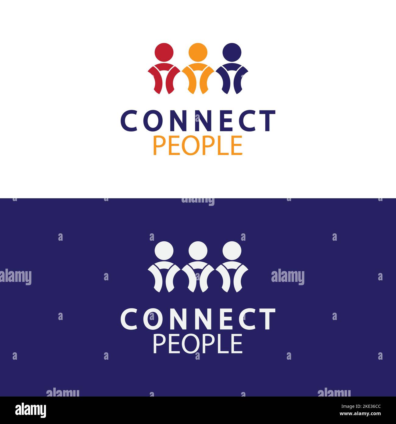 People Connect logo design template. connection logo for business Stock ...