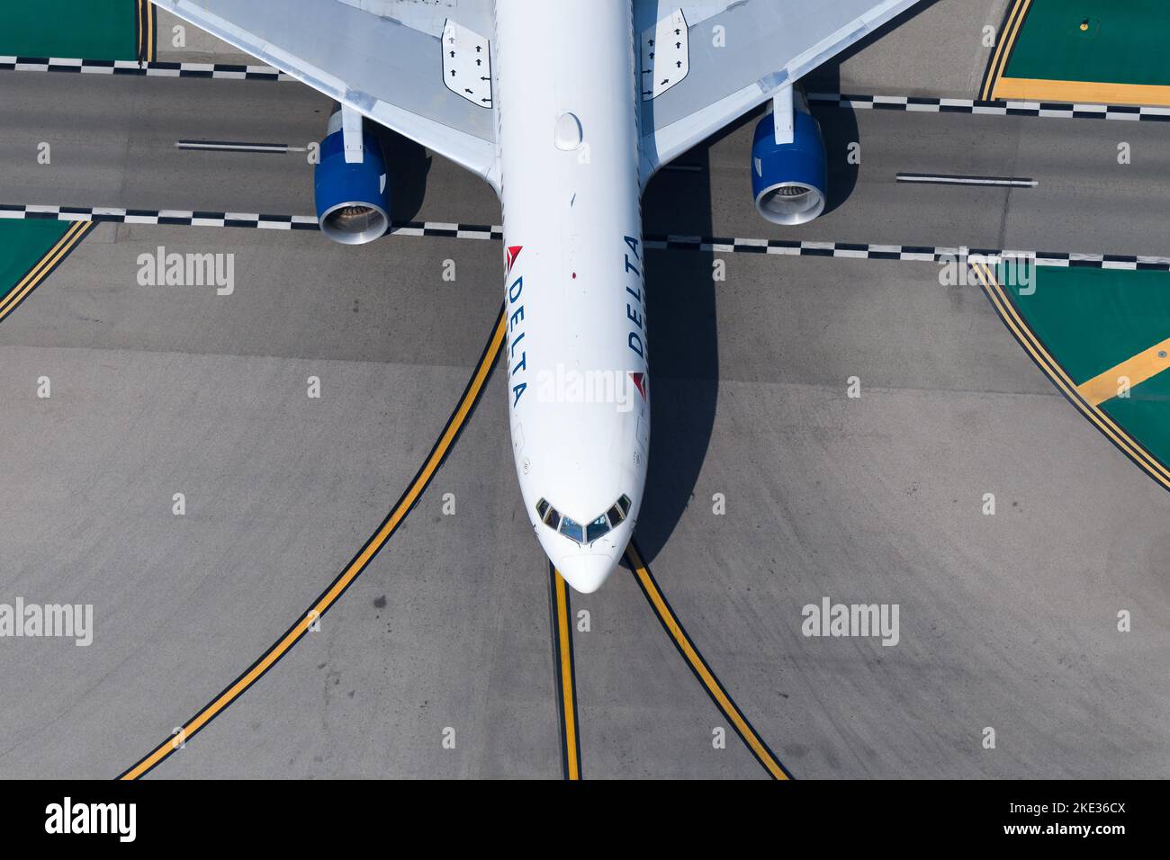 Delta Airlines Boeing 767-300 aircraft taxiing at airport. Airplane ...