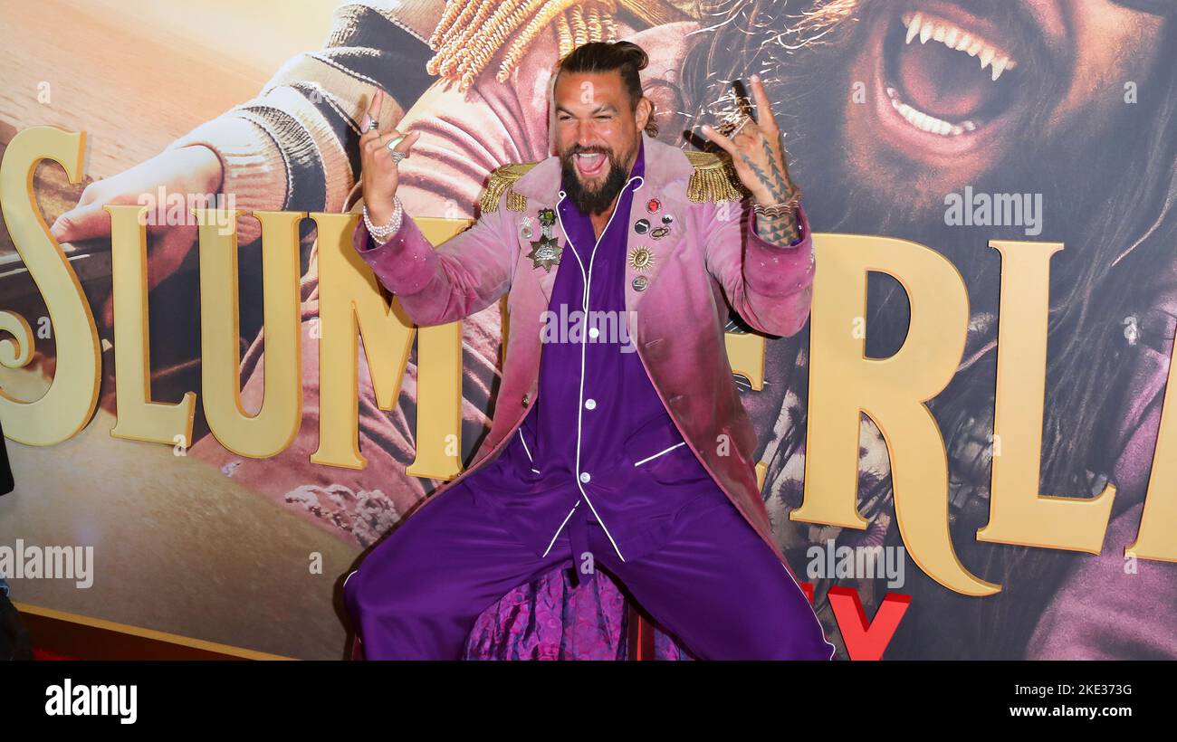 Jason Momoa arrives at The World Premiere of SLUMBERLAND held at ...