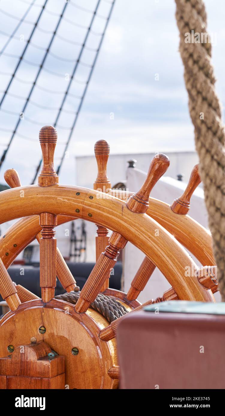The Historical sailboat Fregatten Jylland - National treasure. Detail ...
