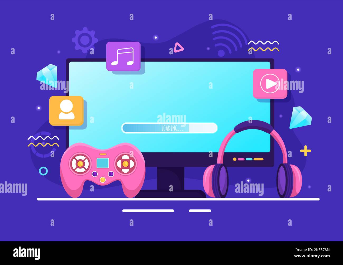 Video Game with Kids Playing Gamepad Controllers Fighting Console on ...