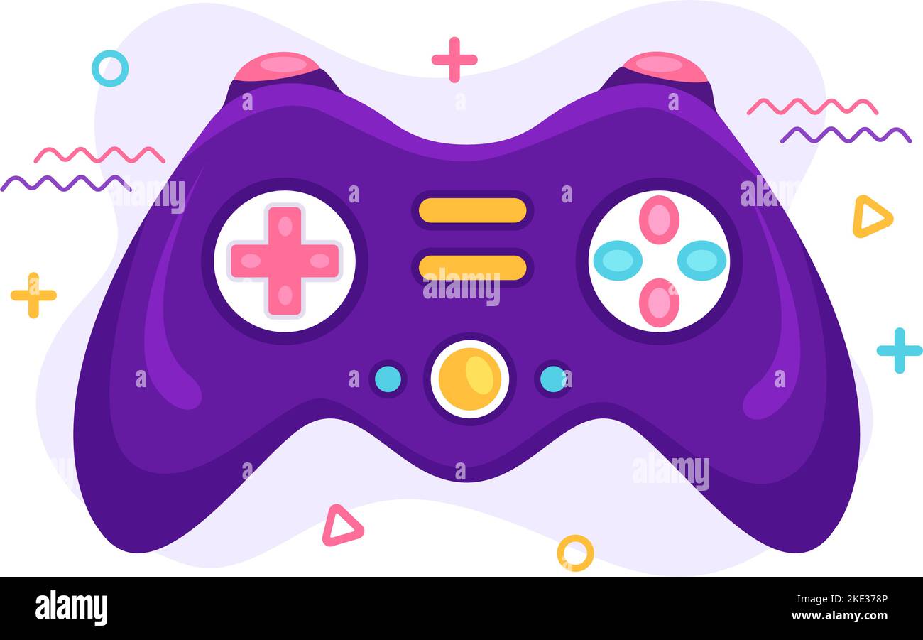 Video Game with Kids Playing Gamepad Controllers Fighting Console on ...