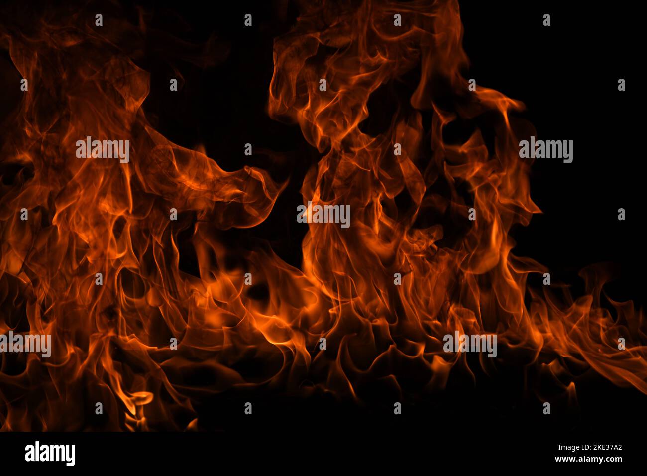 Texture of fire on a black background. Abstract fire flame background ...