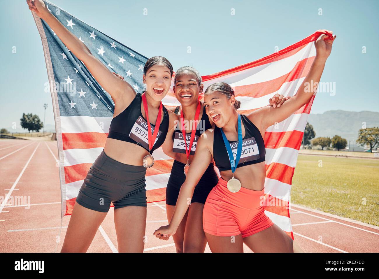 Girl trophy medal hi-res stock photography and images - Alamy