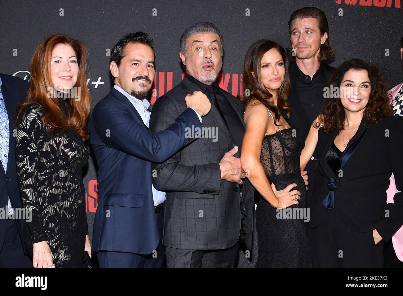(L-R) Dana Delany, Max Casella, Sylvester Stallone, Andrea Savage ...