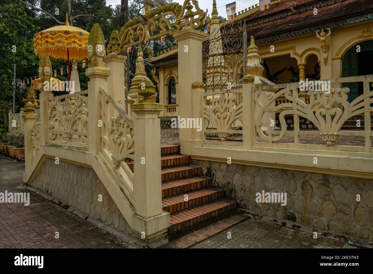Beautiful Khmer pagoda in Tra Vinh city, Wat Ang in south Vietnam Stock ...