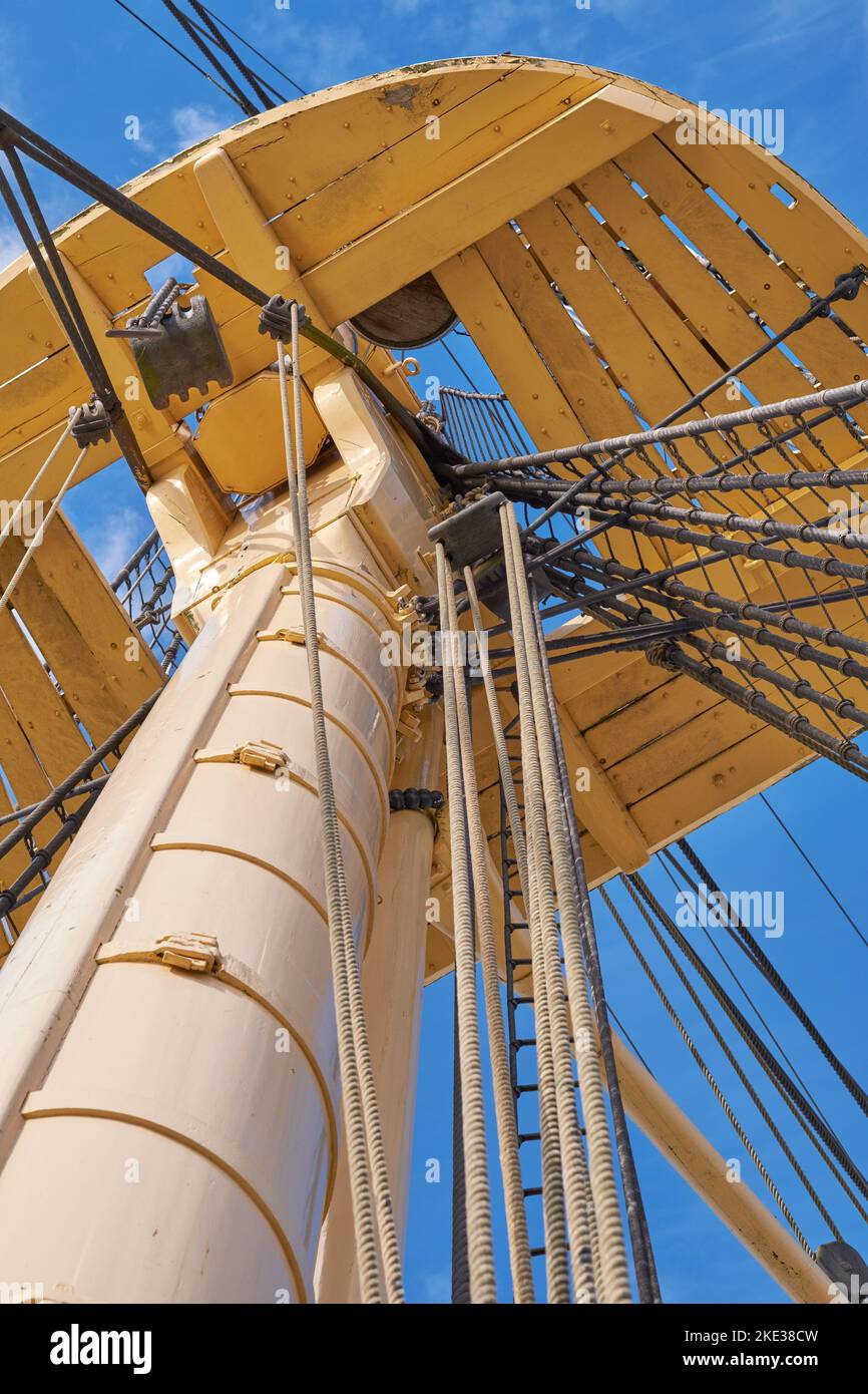 The Historical sailboat Fregatten Jylland - National treasure. Detail ...