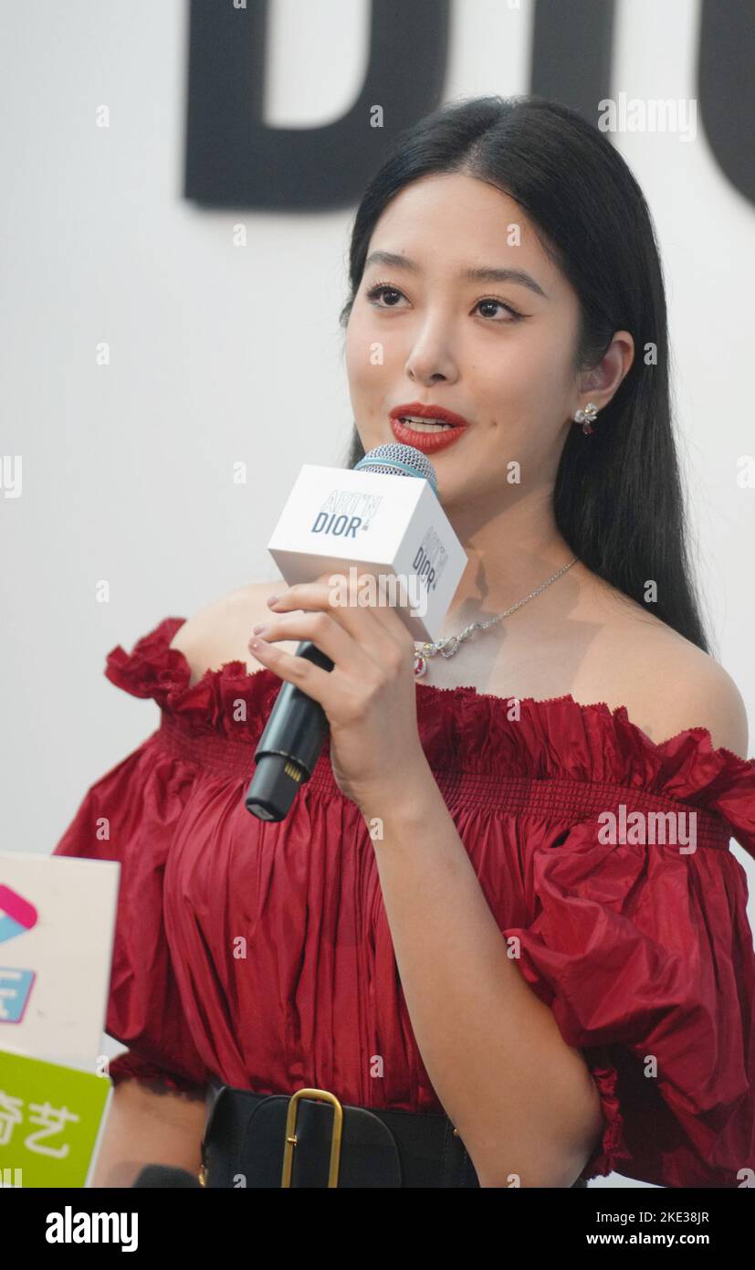 Chinese actress and singer Yang Caiyu attends the opening of ART’N DIOR ...