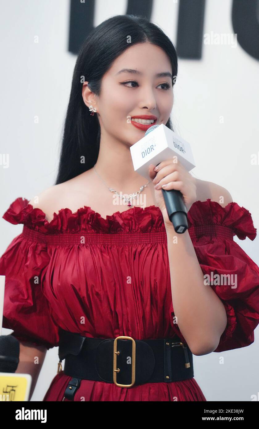 Chinese actress and singer Yang Caiyu attends the opening of ART’N DIOR ...