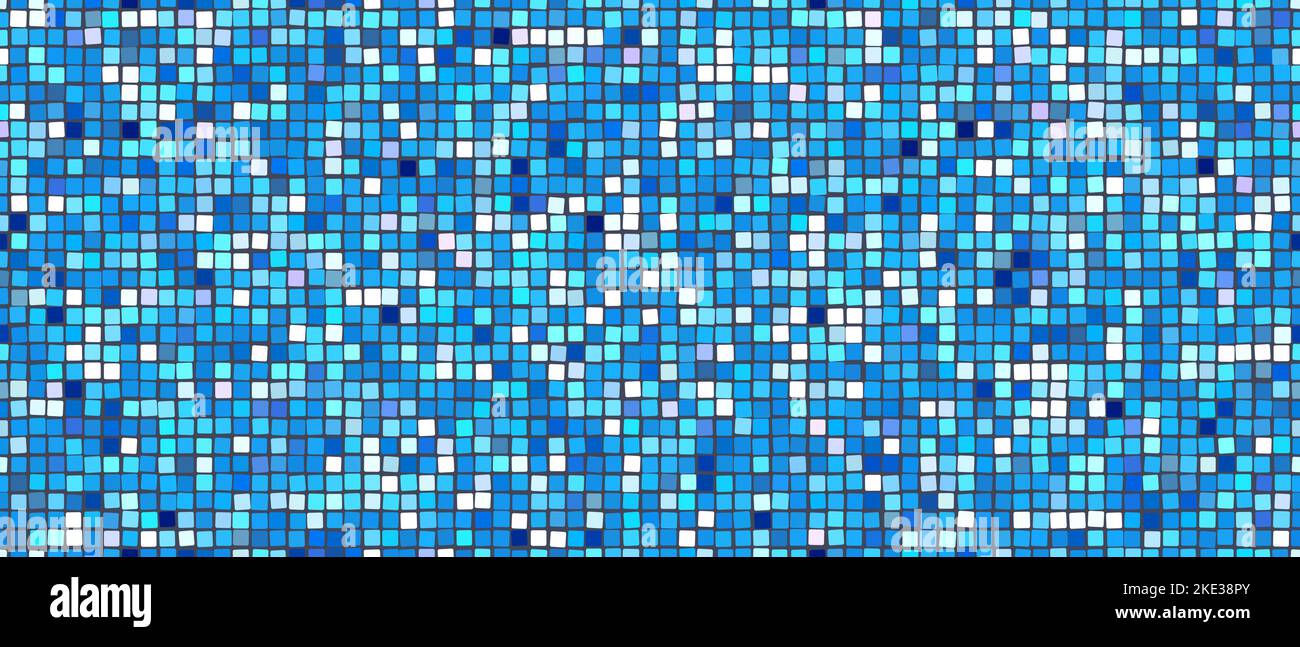 Bright blue swimming pool mosaic tile seamless pattern Stock Vector ...