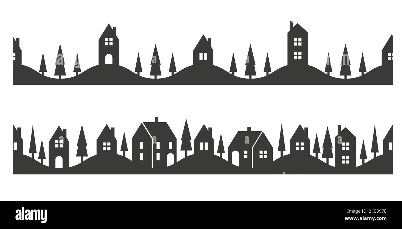 Seamless background country houses Stock Vector Images - Alamy