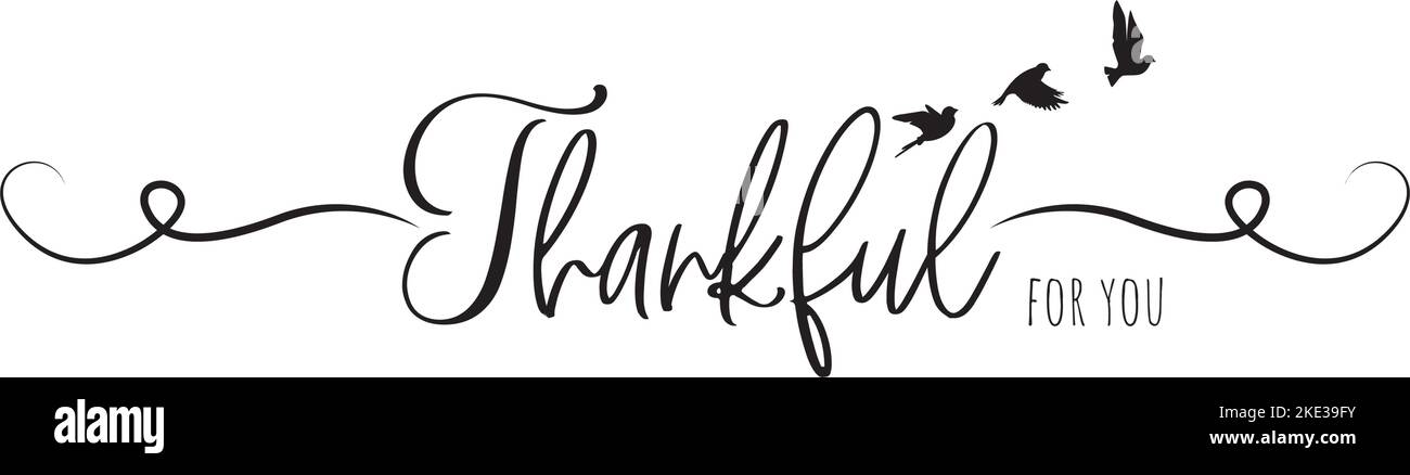 Thankful for you, vector. Stencil art design isolated on white ...