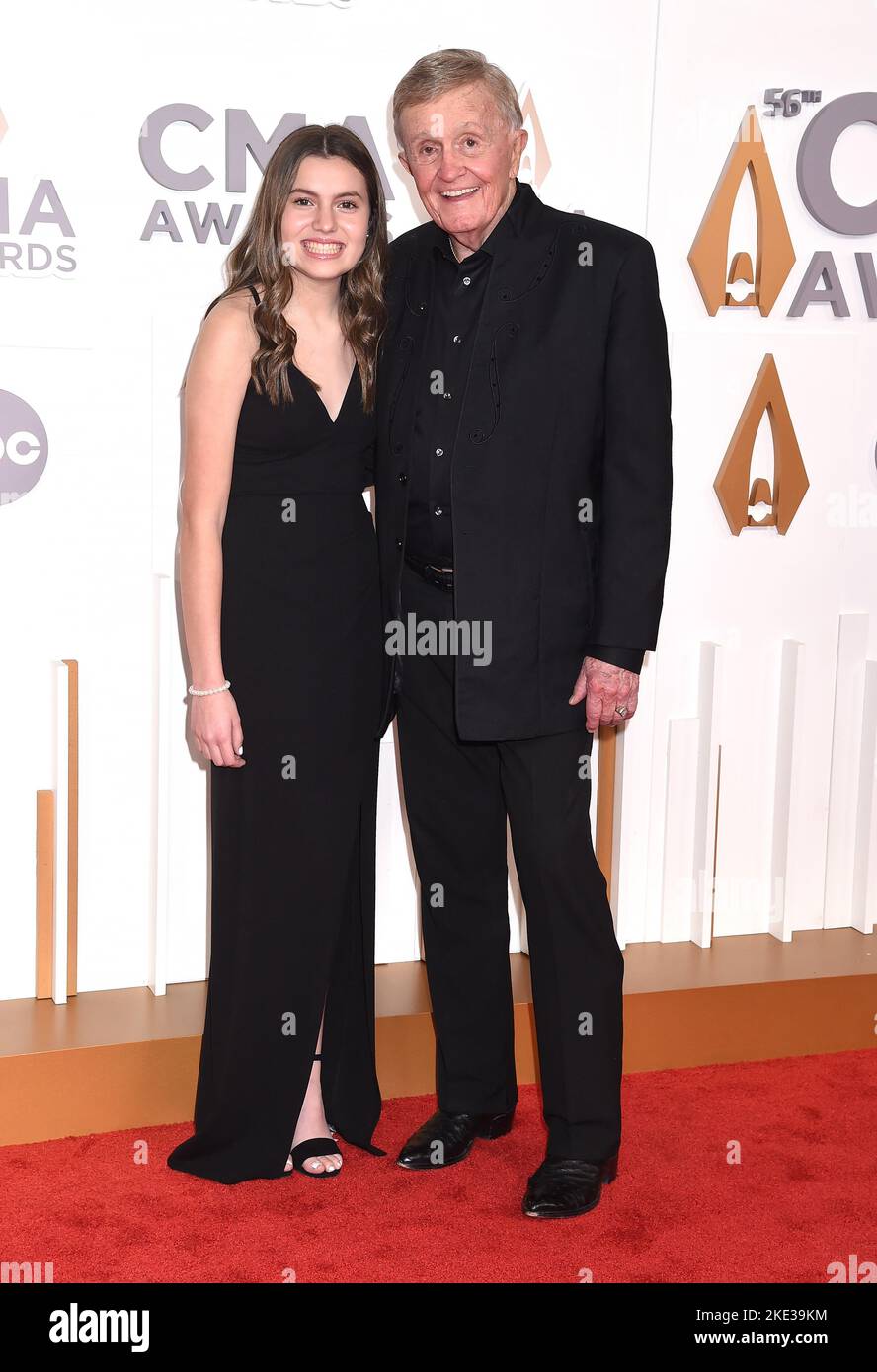 Bill Anderson and granddaughter Hailey Anderson arriving at the 56th ...