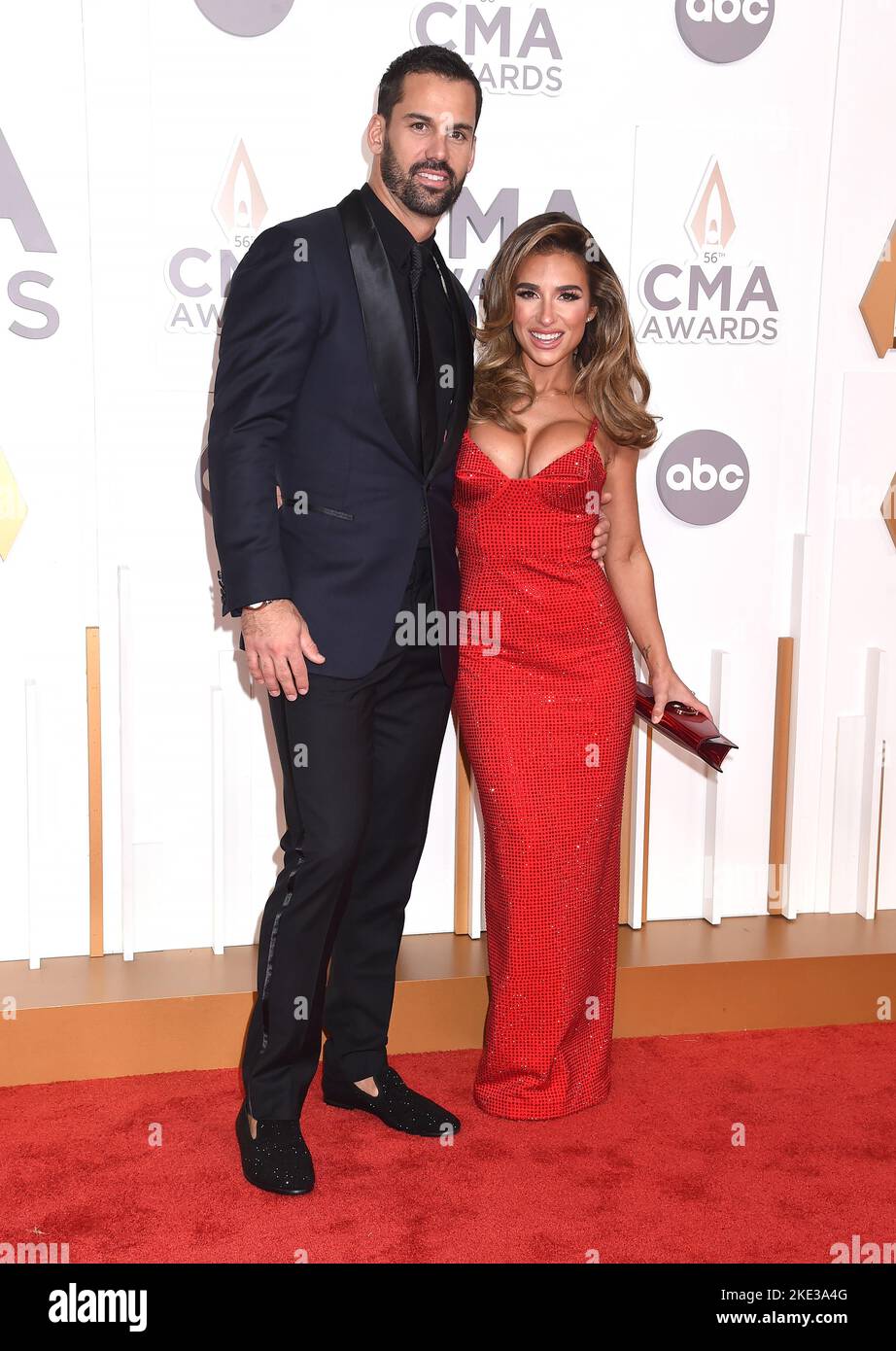 Eric Decker and Jessie James Decker arriving at the 56th Annual Country ...