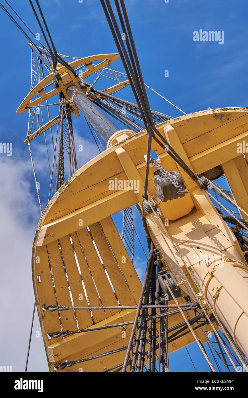 The Historical sailboat Fregatten Jylland - National treasure. Detail ...