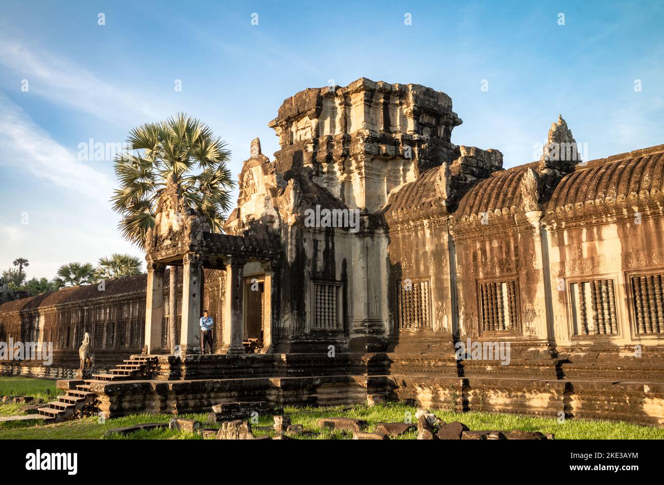 A security guard stands inside the West gate that leads into the ...