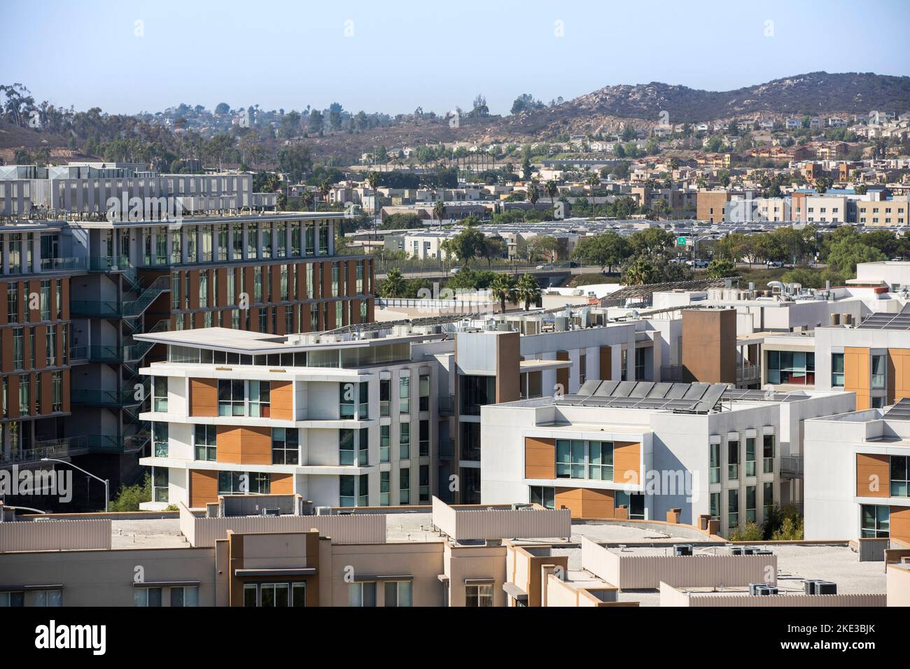 Daytime view of the downtown skyline of San Marcos, California, USA ...