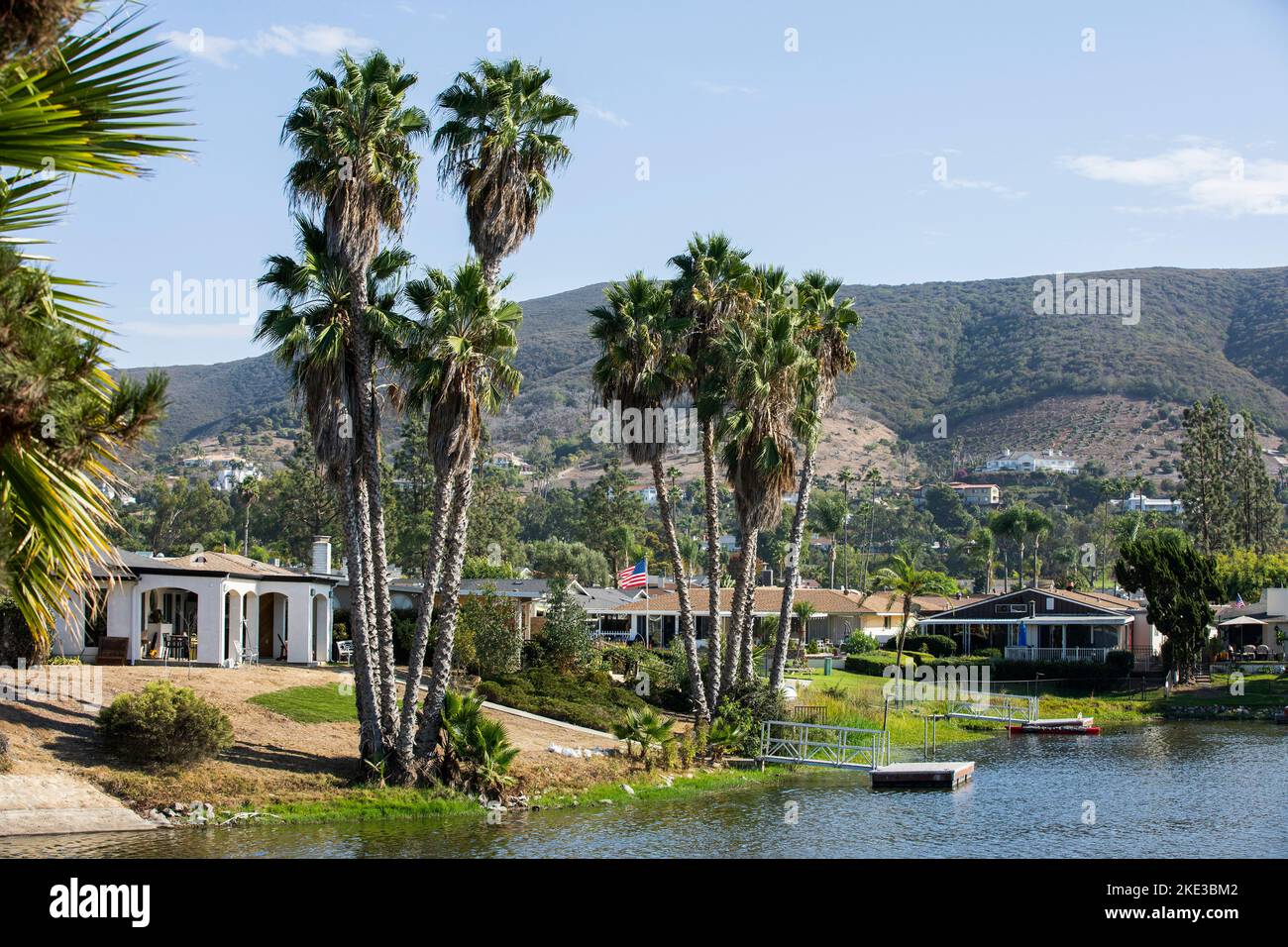 Afternoon view of Lake San Marcos in San Marcos, California, USA Stock ...