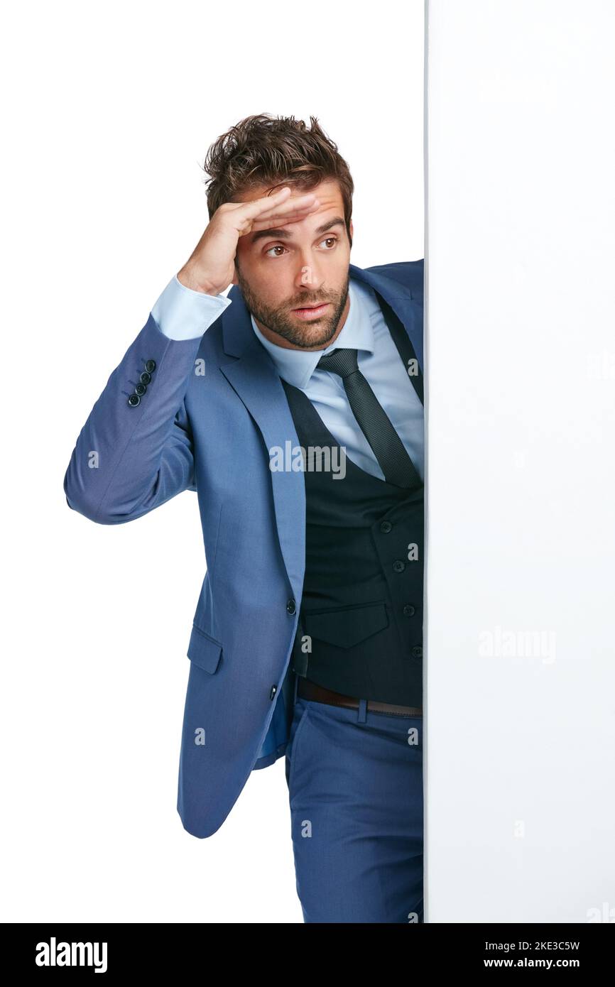Man peering at work hi-res stock photography and images - Alamy