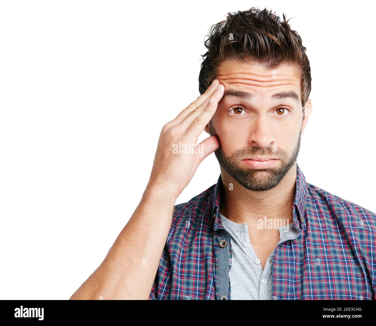 Its all in the mind man...Studio shot of a young man experiencing a ...