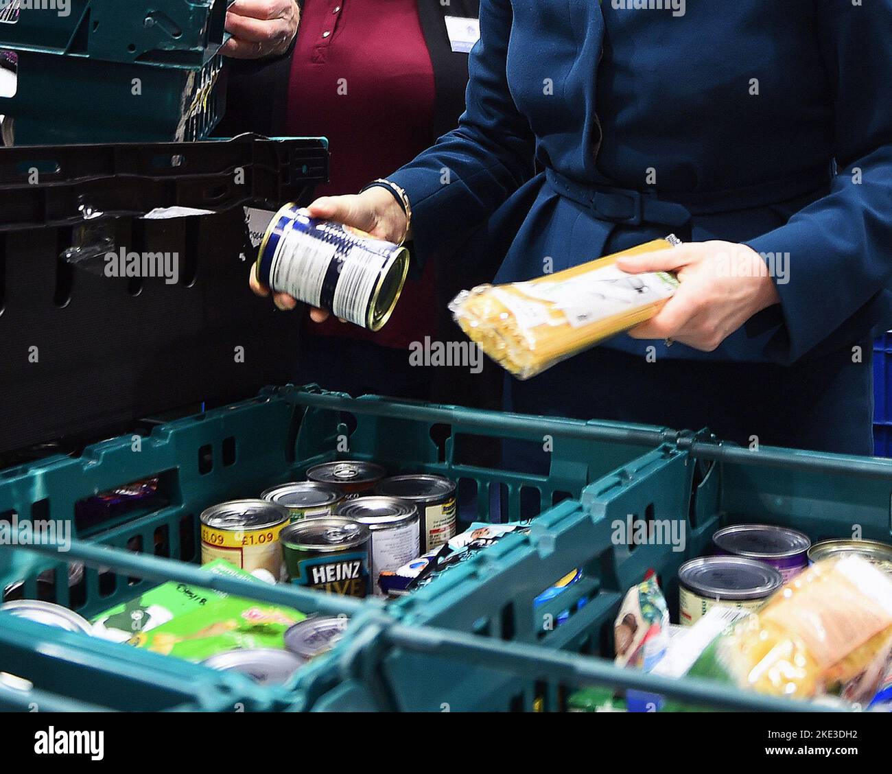 File photo dated 17/01/18 of goods at a food bank. The cost-of-living ...