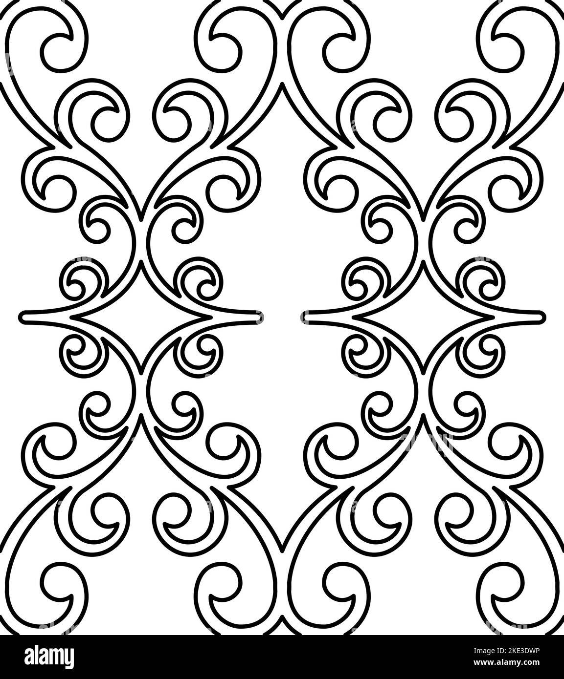 Classic seamless black and white vector pattern. Damask orient ornament ...