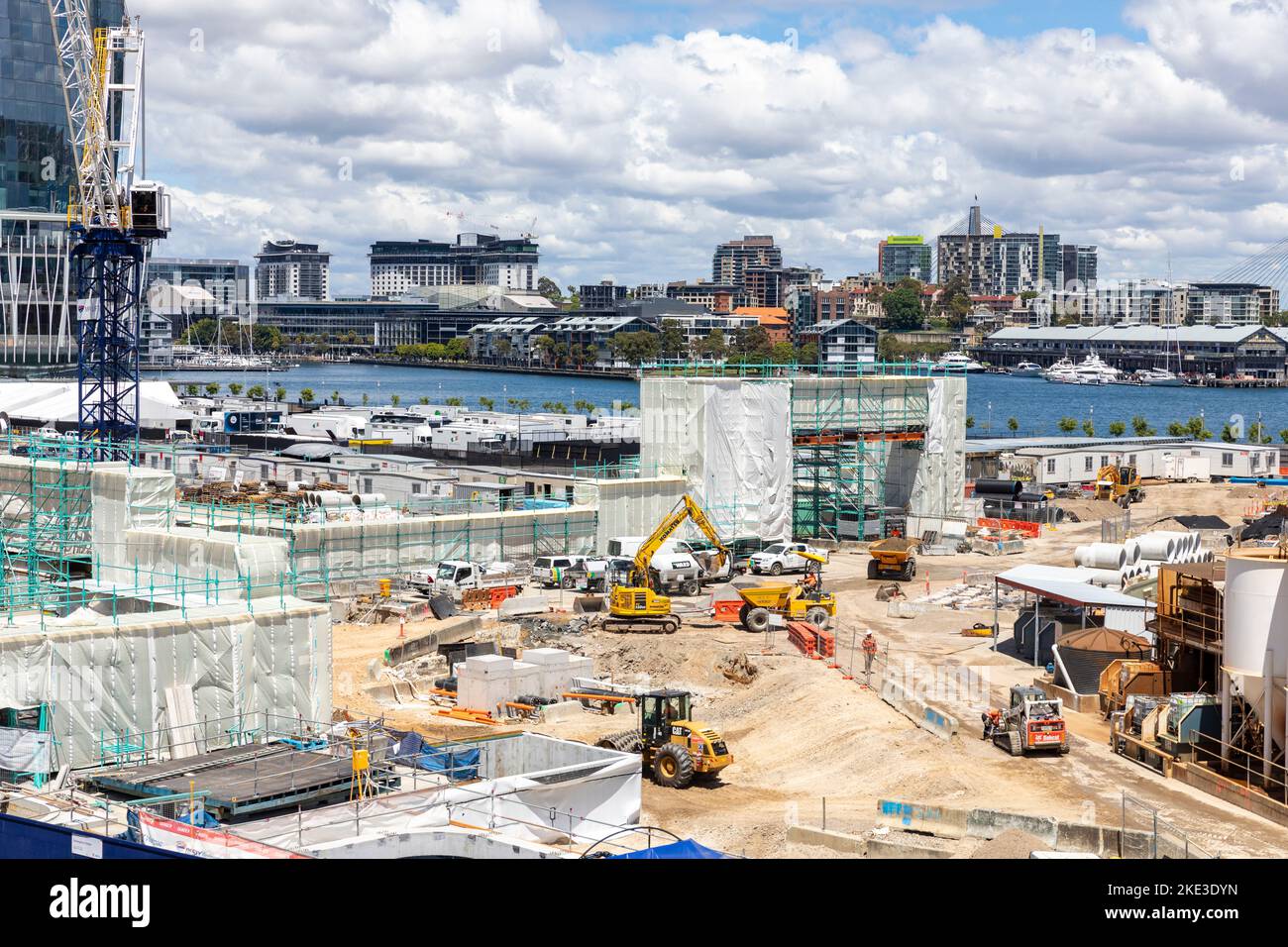 Barangaroo in Sydney city centre and construction development works at Barangaroo,Sydney city ...