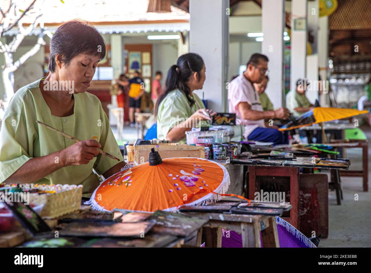 Chiang Mai, Thailand. 9th Nov, 2022. Artisans make paper umbrellas in ...