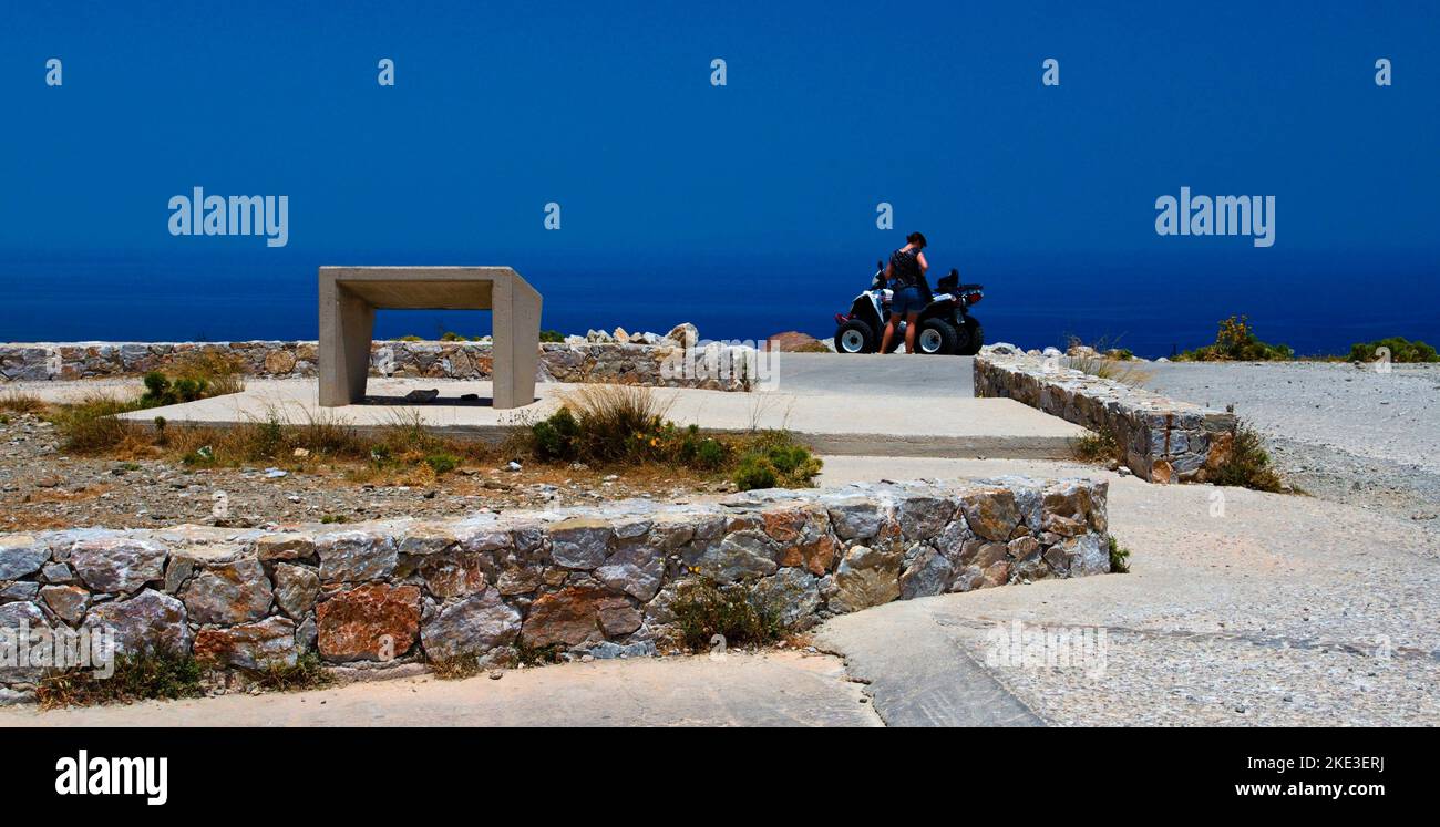 Archaeological site Ancient Thera on the island of Thera in the Aegean ...