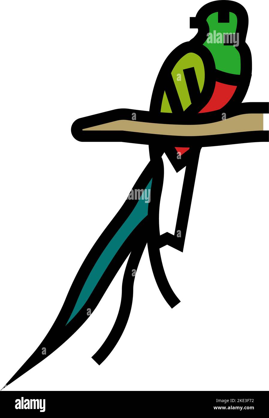 quetzal bird exotic color icon vector illustration Stock Vector Image ...