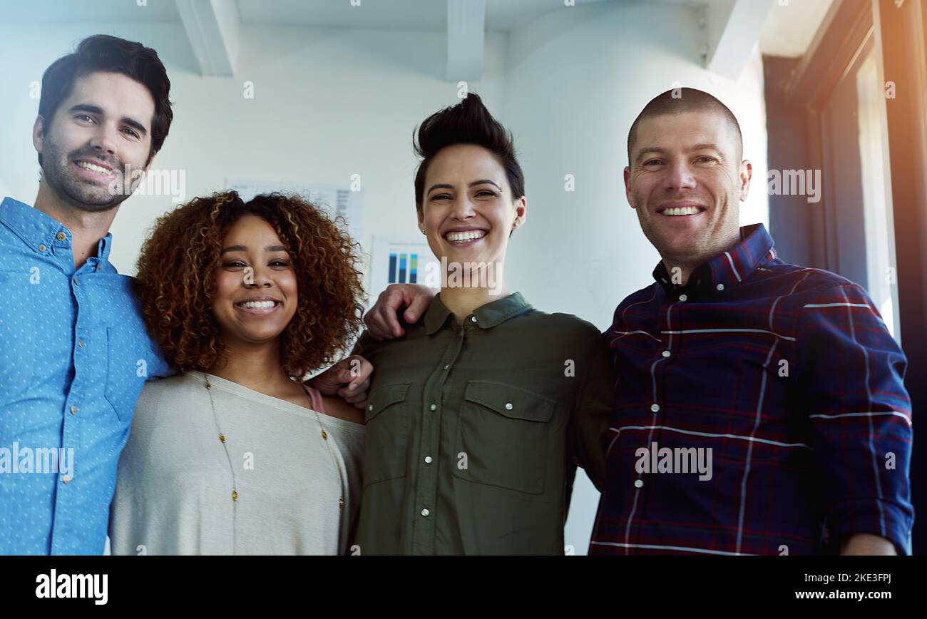 We remain united even when we disagree. Portrait of a group of ...