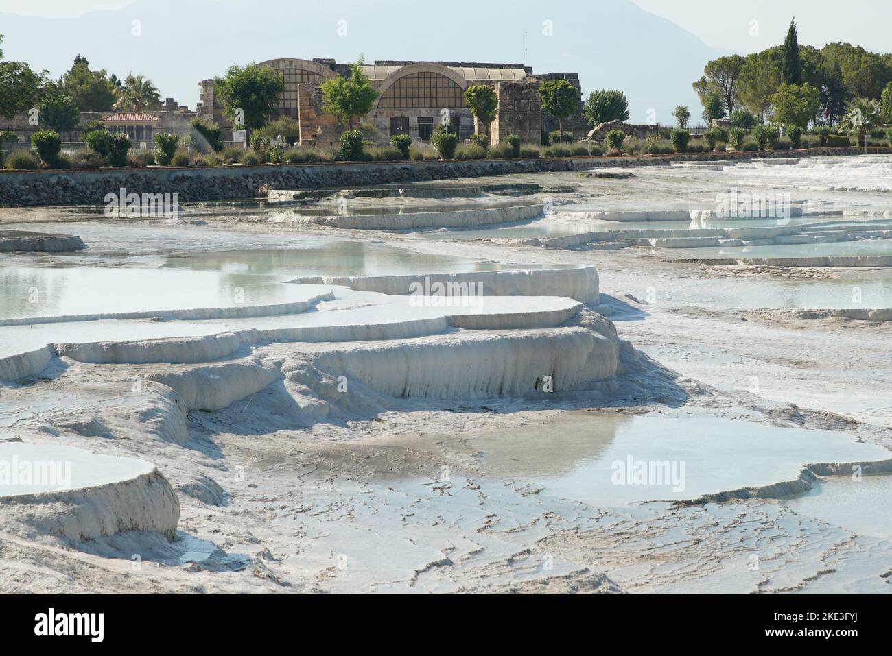 Travertines Terraces at Pamukkale in Denizli City, Turkiye Stock Photo ...